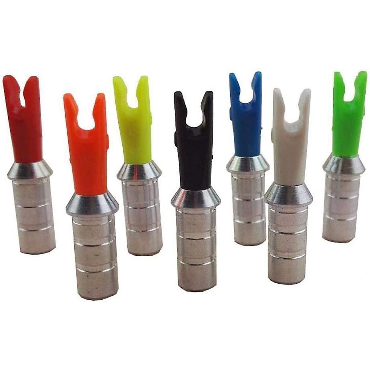 AMEYXGS Archery Aluminum Pin Nocks Bushing with Plastic Arrow Nock DIY Arrow Accessories for ID 4.2/6.0/6.2 mm Arrow Shaft (Red ID 4.2mm)