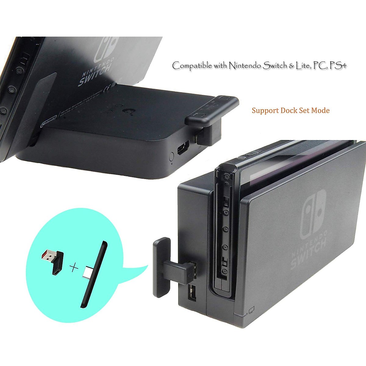 Gulikit Switch Bluetooth Adapter ,5.0 Wireless Audio Transmitter w/aptX Low Latency ,Game Voice Chat,AirPods Bluetooth Headphone Speakers Headset for Nintendo Switch & Switch Lite, PS5 PS4 PC,Black