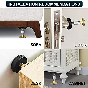 Krisler Headboard Stoppers for Wall, Adjustable Iron Bed Frame Anti-Shake Tool, Easy Install, Wall Protection,30-90mm(2PCs)