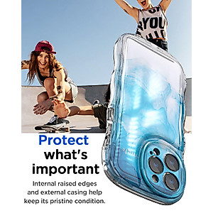 AICase iPhone 14 Pro Max Case Curly Wave Frame Cute Design with Full Camera Lens Protection,Aesthetic Kawaii Slim TPU Bumper Luxury Plated Shockproof Protective Transparent for Women Girls Men_6