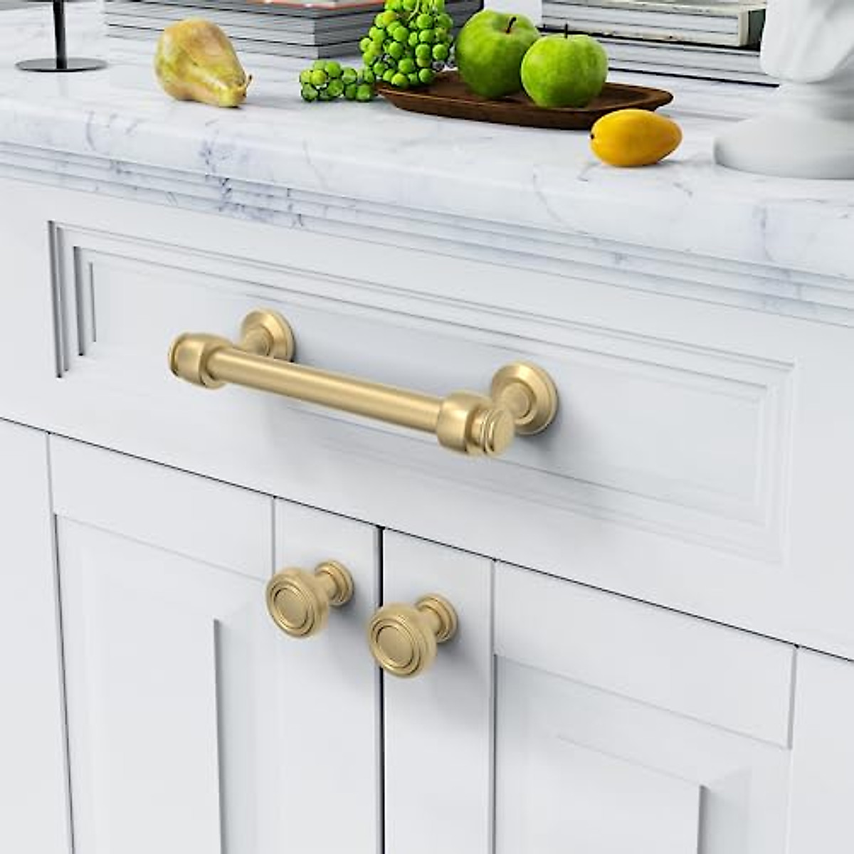 Chibery 20 Pack Pale Gold Cabinet Hardware Pulls, 4 inches (102 mm) Hole Centers, Alloy Zinc, Easy to Clean, Cabinet Handle for Kitchen Cabinets Cupboard Drawers Closet Dressers Bathroom