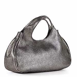 The Sak Rylan Mini Satchel in Leather, Convertible Purse with Adjustable Crossbody Strap, Dark Silver