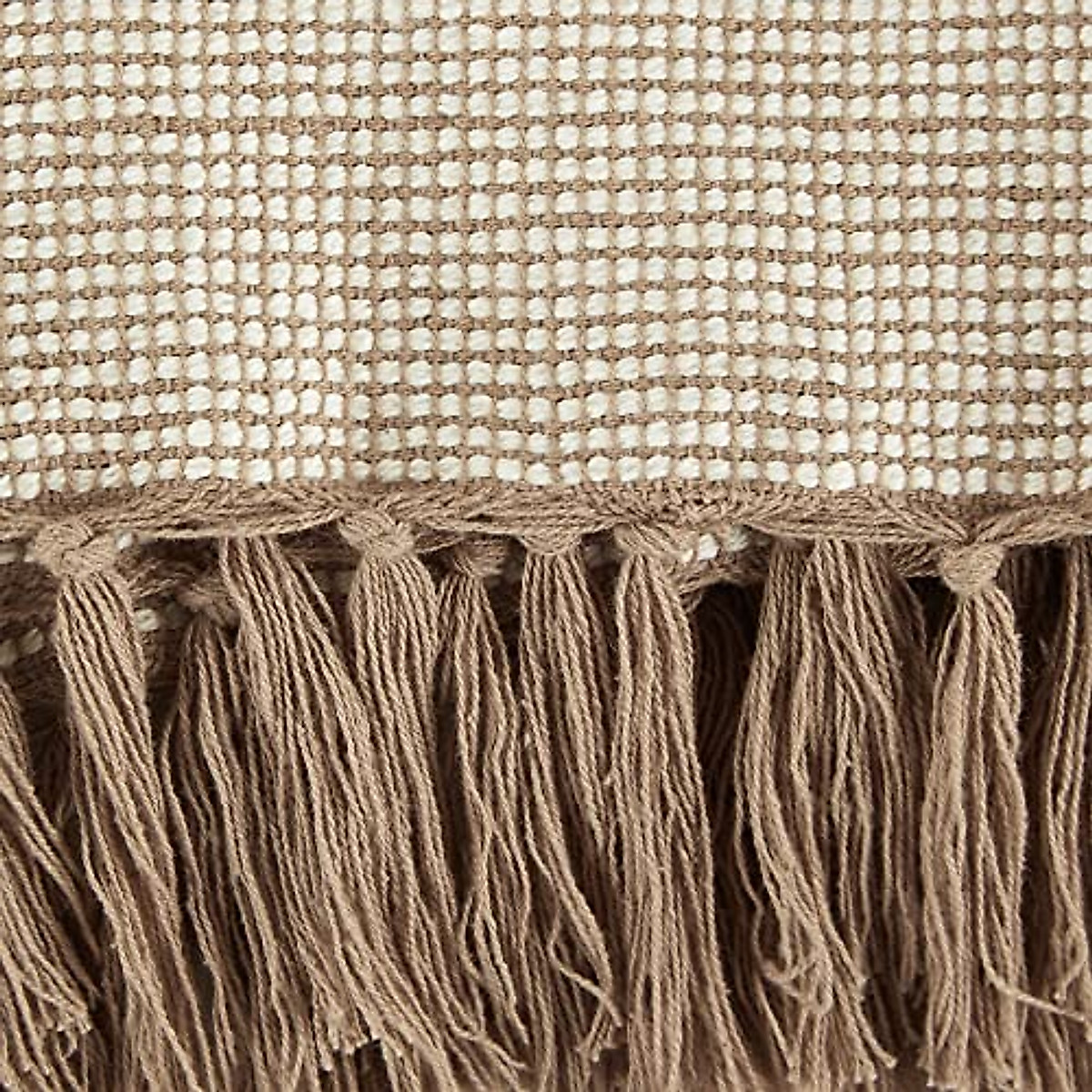 DII Striped Throw Collection Urban Cityscape Border, Stone