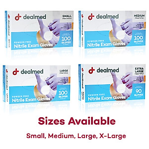 Dealmed Nitrile Medical Grade Exam Gloves, Latex Free, Disposable Gloves for Hospitals, Law Enforcement, First Response, Blue, Extra Large, 900 ct.