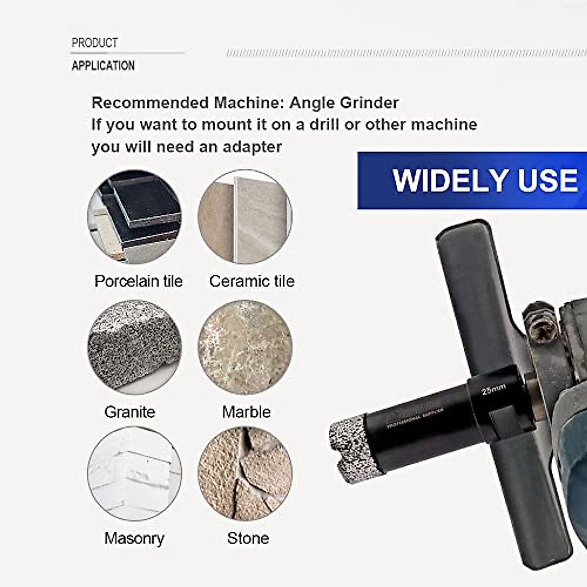 SHDIATOOL Diamond Core Drill Bits 2PCS 1/4 Inch for Porcelain Ceramic Tile Marble Brick Vacuum Brazed Hole Saw 6mm