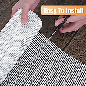 BAKHUK Grip Shelf Liner, Non-Adhesive 17 Inch x 25 Feet Cabinet Liner Durable Organization Liners for Kitchen Cabinets Drawers Cupboards Bathroom Storage Shelves (White)