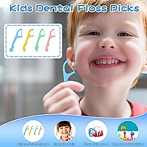 Kids Floss Dispender, Kids Dentle Floss Picks Dispenser 2 Boxes with 176 Count Floss, Fun & Colorful Animal Floss Help You Prevent Tooth Decay and Gum Disease