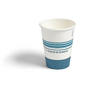 Perk PK54367CT Paper Hot Cup, 12 Oz., White/Blue, 500/Carton