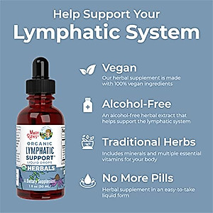 Lymphatic Drainage | Lymphatic Support Drops | USDA Organic Lymphatic Cleanse with Echinacea & Elderberry for Immune Support | Antioxidant & Immune Defense | Vegan | Non-GMO | 30 Servings