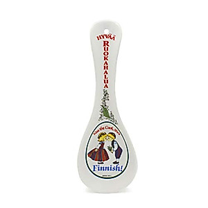 Decorative Ceramic Kitchen Spoon Rest by E.H.G | Finnish "Hyvaa Roukahalua"