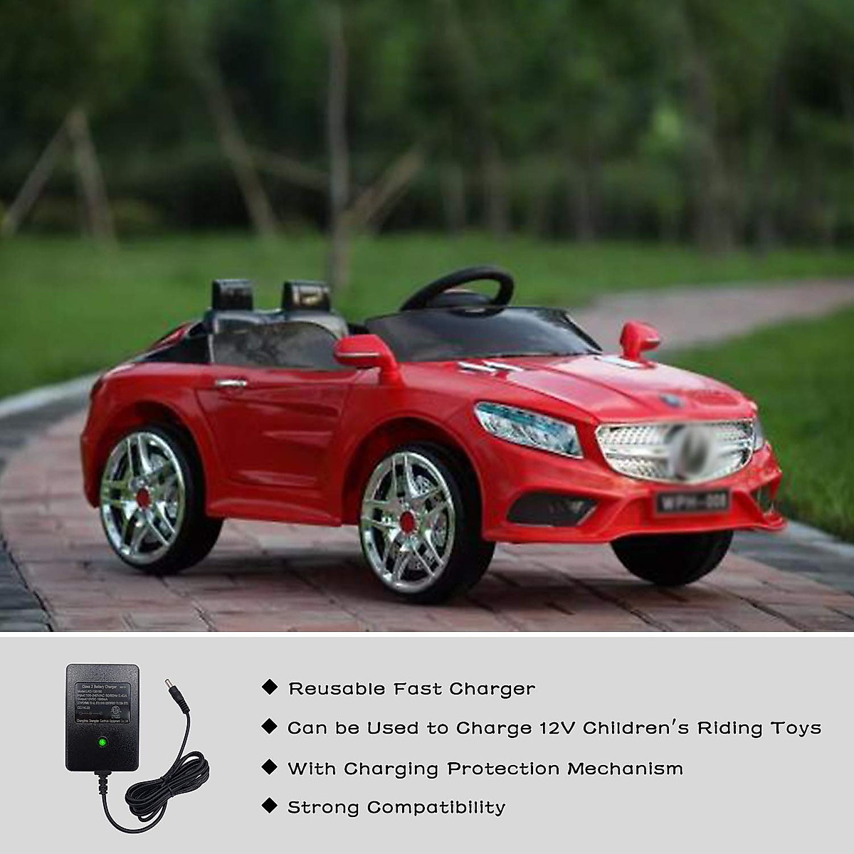 24V Charger for Ride On Car, 24 Volt Kids Battery Charger with Charging Indicator Light for Baby Carriage Ride Toy, 500mA Supply Power Adapter