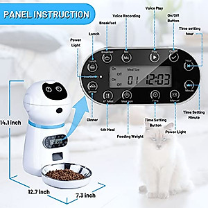 NA1 Automatic Cat Feeders for Cats and Dogs - Auto Food Feeder Pet Food Dispenser, Dual Power Supply