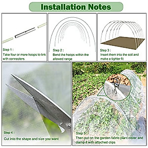 Garden Mesh Netting Kit,8x25 Ft Plant Protection Covers with 30pcs Greenhouse Garden Hoops,Ultra Fine Mesh Netting Cover for Vegetable Plants,Animals Birds Barrier Garden Netting Kit