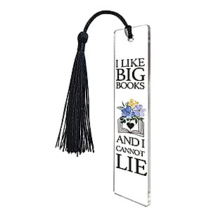 Funny I Like Big Books Cannot Lie Flower Inspirational Bookmark Gifts for Women Lovers Girls Daughter Bookworm Lovers Friend Sister Book Female Sister Gifts Friendship Gifts