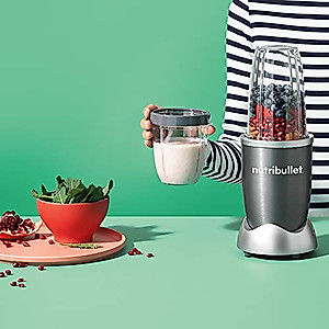 NutriBullet 18 Ounce Short Cup with Standard Lip Ring, Clear/Gray (NBM-U0269)