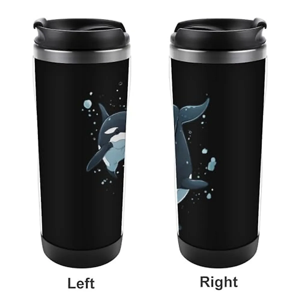 Orca Killer Whales Travel Coffee Mug Reusable Insulated Drinking Cup with Lid for Home Outdoor Works 13 Oz