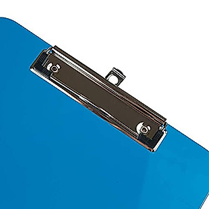 JAM PAPER Plastic Clipboards with Low Profile Metal Clip - Letter Size (9 x 12.5) - Blue - Clip Board Sold Individually