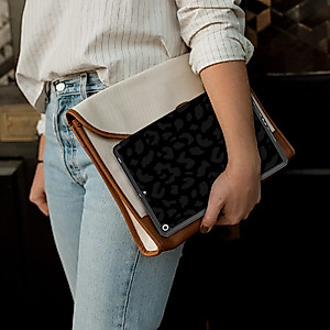 Deokke Compatible with iPad 9th /8th /7th Generation Case(2021/2020/2019) iPad 10.2 inch Case with Pencil Holder and Soft TPU Back Case,Auto Sleep/Wake Cover,for Girls Women-Black Leopard Cheetah