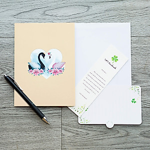DKT HANDMADE Wedding pop up card (Swan Couple), 3D wedding card, Wedding Pop Up Anniversary Card, The Perfect Handmade Gifts for Bride and Groom in Wedding Party, Love popup card, Valentine 3D card