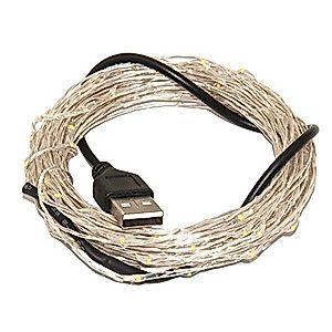 Karlling USB Plug in LED Fairy Lights,2 Packs of 50 LED Bulbs 16 Ft Silver Wire Starry String Lights for Bedroom Patio Garden Party Wedding Commercial Lighting (Warm White)