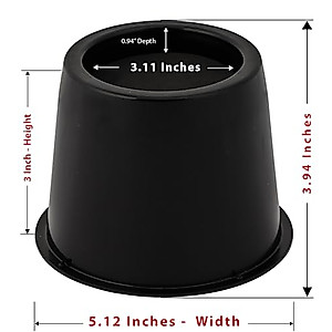 Utopia Bedding Bed Risers 3 Inch - 8 Pack - Round Furniture Risers with Top Anti-Slip Foam with Metal Plate & Bottom Rubber Pads - Bed Risers Heavy Duty for Sofa, Couch & Chair Lifts (Black)