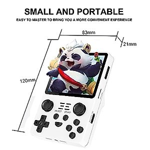 Handheld Games Retro Game Console 64G TF Card Buit in Games and Emulators Video Come Consoles 3.5 Inch IPS 640*480 Screen Support Linux System-White