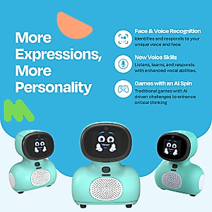Miko Mini - Interactive Robot for Kids - For STEAM Learning - With Conversational AI - Tech Gift for Kids - Coding, Dancing Robot with Learning Games - For Boys & Girls Ages 4-10 - Blue