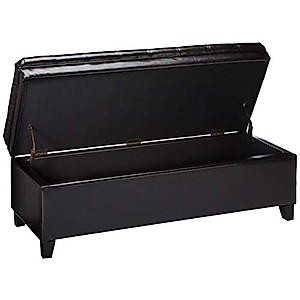 Christopher Knight Home Hastings Tufted Leather Storage Ottoman, Espresso