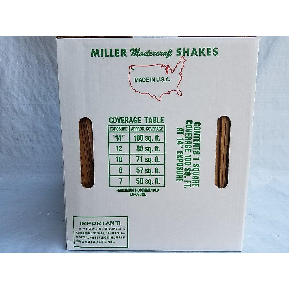 Miller Shingle 18 Inch Rebutted and Rejointed (R&R) Sanded Cedar Sidewall Shingles 1 Square Carton