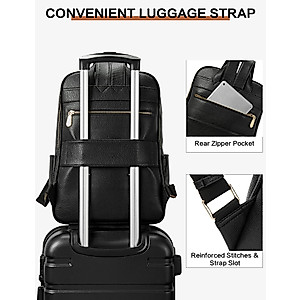 BOSTANTEN 20 inch Carry On Luggage Airline Approved ＆ Genuine Leather 15.6 inch Laptop Backpack Casual Backpack Travel Bag