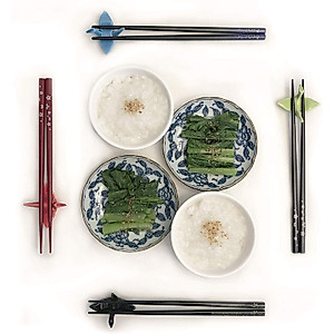 JapanBargain 3643, Portable Chopsticks with Case Reusable Chinese Korean Japanese Bamboo Travel Chop Sticks Utensil Dishwasher Safe Made in Japan, Sakura Pattern