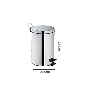 n/a 1pc 5L Rubbish Bin Stainless Steel Step Pedal Trash Can Large Capacity for Kitchen Bathroom