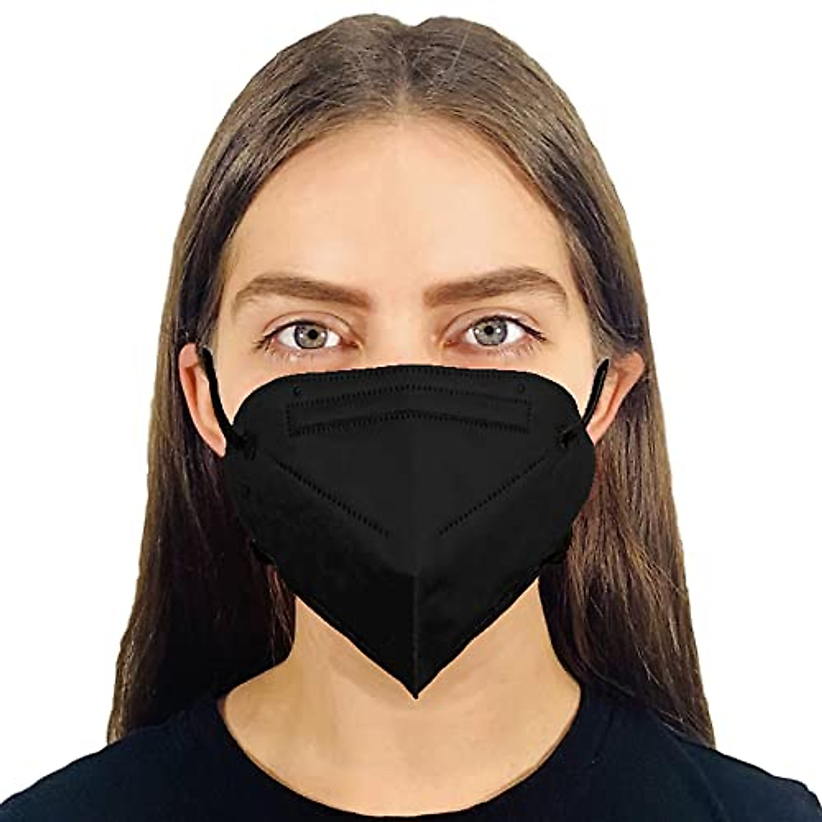 5-Layer Disposable Face Mask Made in USA | Improved Design | 95%+ Filtration Efficiency with Comfortable Ear Loop and Soft to Touch Materials | 10 Units (Obsidian Black)