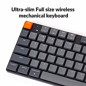 Keychron K5 SE Full Size Layout Ultra-Slim Wireless Bluetooth/Wired USB Mechanical Keyboard with Low-Profile Gateron Blue Switch, 104 Keys White LED Backlit Computer Keyboard for Mac and Windows