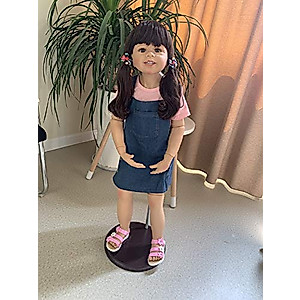 Huge Reborn Toddler Girl Doll 39 inch Full Body Vinyl Life Like Baby Dolls Girl Curly Hair Can Stand Girl Model Model Ball Jointed Doll Collectible High Qualtity