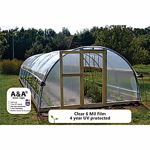 A&A Green Store Greenhouse Plastic Film Clear Polyethylene Cover UV Resistant 12 ft Wide x 28 ft Long