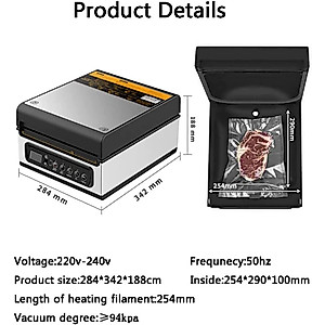 inBEKEA Chamber Vacuum Sealer Machine, 240W Commercial Vacuum Sealing Machine, 25.4 cm Sealing Bar Food Packaging Machine Preservation System for Dry Moist Liquid Juicy Food