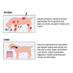 PawHut 23" Wooden Heavy Duty Dog Food Bowls Pet Elevated Feeding Station -White