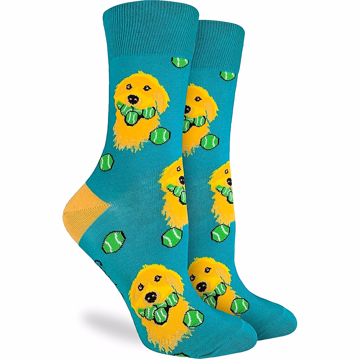 Good Luck Sock Women's Golden Retriever with Tennis Balls Socks, Adult, Shoe Size 5-9