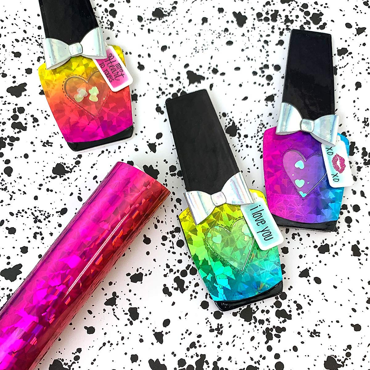 iCraft Deco Foil Specialty Transfer Sheets 6"X12" 5/Pkg-Rainbow Shattered Glass