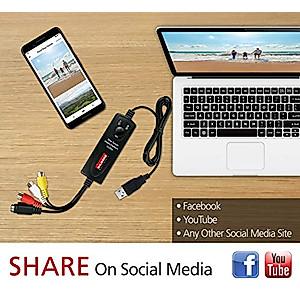 Diamond Multimedia VC500 One Touch VHS to Digital File, DVD Converter with Easy to use Software, Convert, Edit and Save For Win7,8,10,11