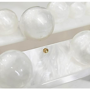 KWRNIAE White Acrylic Evening Clutch Bag for Women Glitter Marble Purse Handbag for Wedding Cocktail Party Prom, White01