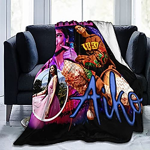 Hakla Jhenes Aikos Blanket Flannel Fleece Soft Warm Throw Blankets for Bed Sofa Chair Dorm 50''X40'', Black