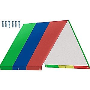 Alpurple Swing Set Replacement Tarp-52"X90" Kids Playground Roof Canopy,Replacement Sunshade Waterproof Trap Cover for Children Outdoor Sunproof (Green Blue red)