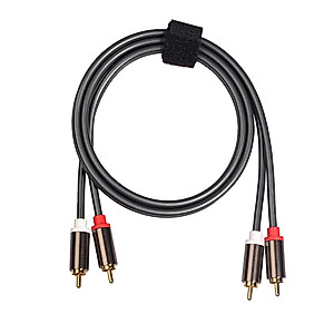 Magik 2-4 Plated 2-RCA to 2-RCA Male L/R Stereo Audio Coaxial Cable Cord Plug Patch (3.3 Ft/1 M 2 Pack)