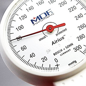 MDF Airius Palm Aneroid Sphygmomanometer - German Made Professional Blood Pressure Monitor with Adult Sized Cuff Included - Lifetime Calibration - Grey/White (MDF848AR-12)