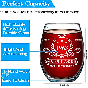 Asija 60th Birthday Gifts for Women Men,2 PCS 60th Birthday Gift Set,1963 Wine Glass&60th Birthday Toilet Paper,60th Birthday to Perfection gifts for Mom,Wife,Friend,Boss 60th Birthday G ifts Set