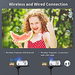 HAPPRUN Projector, 12000L Full HD 1080P Projector with 5G WiFi Bluetooth, 300" Display, Touch Screen, Portable Outdoor Projector Supports 4K & Zoom, Compatible w/Phone/Laptop/TV Stick/PS5