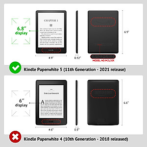 Ayotu Case for 6.8" Kindle Paperwhite 11th Generation 2021 and Signature Edition - PU Leather Cover with Auto Wake/Sleep - Only for Amazon Kindle Paperwhite 2021, The Flowers and Fruits