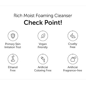 DearKlairs] K-Beauty Skincare Rich Moist Foaming Cleanser, 3.4 fl oz (100 ml)